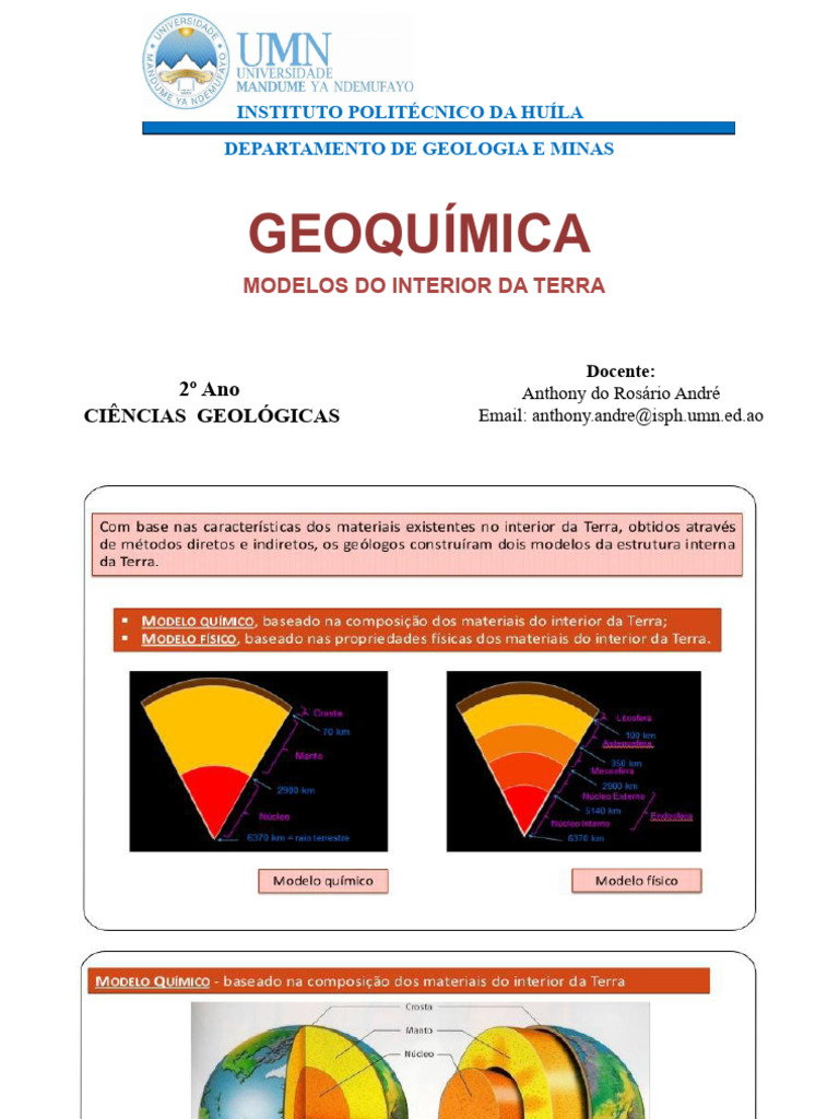 Aula 4 Modelos Do Interior Da Terra | PDF | Terra | Rochas (Geologia)