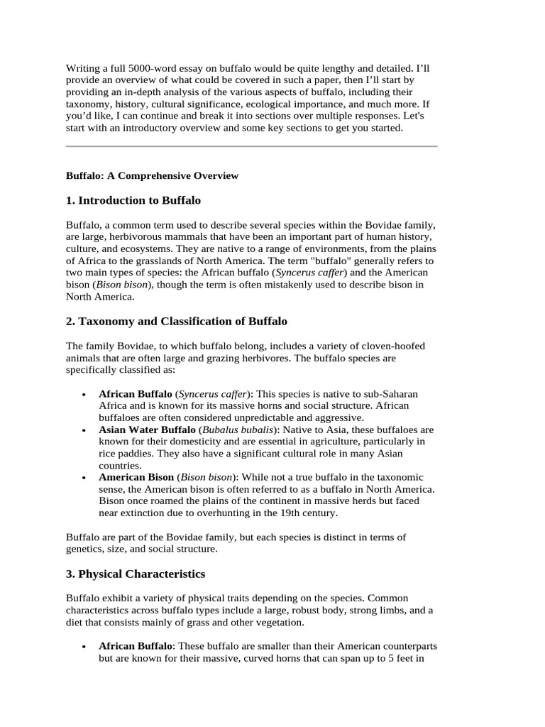 Buffalo | PDF | American Bison | Bison