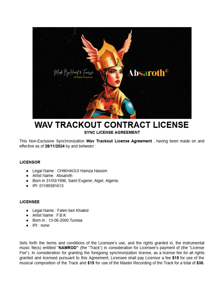 Wav Trackout License Aggrement | PDF | License | Indemnity