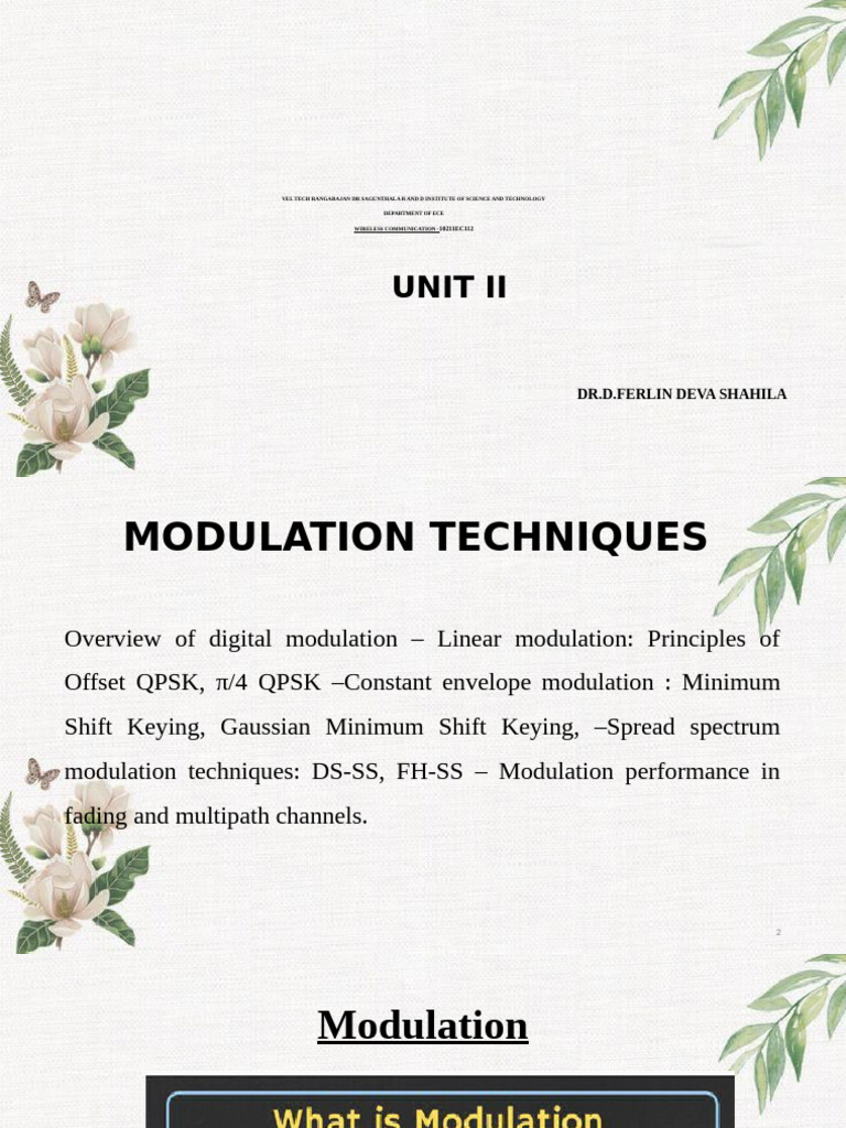 UNIT II - WC (2) | PDF | Modulation | Information And Communications Technology