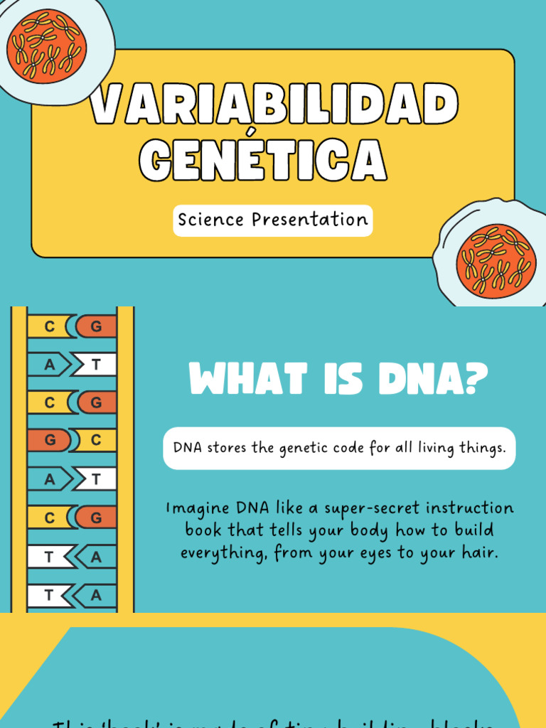 Genetics Introduction To DNA Science Presentation in Yellow Blue Flat ...