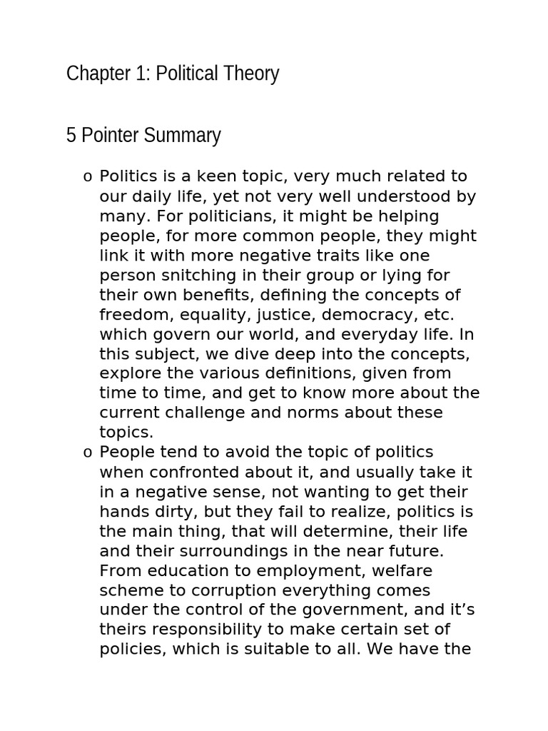 Chapter 1 An Intro To Political Science Summary | PDF | Justice | Crime ...