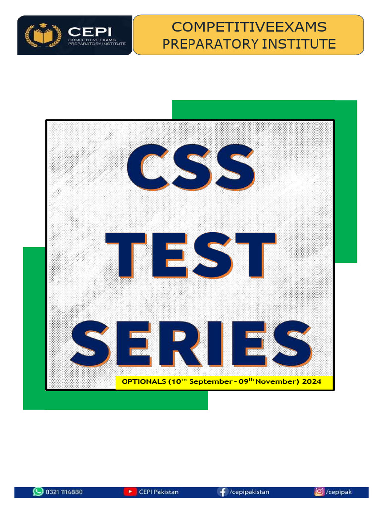 CEPI CSS Test Session (Optionals 10th September November 2024 | PDF ...