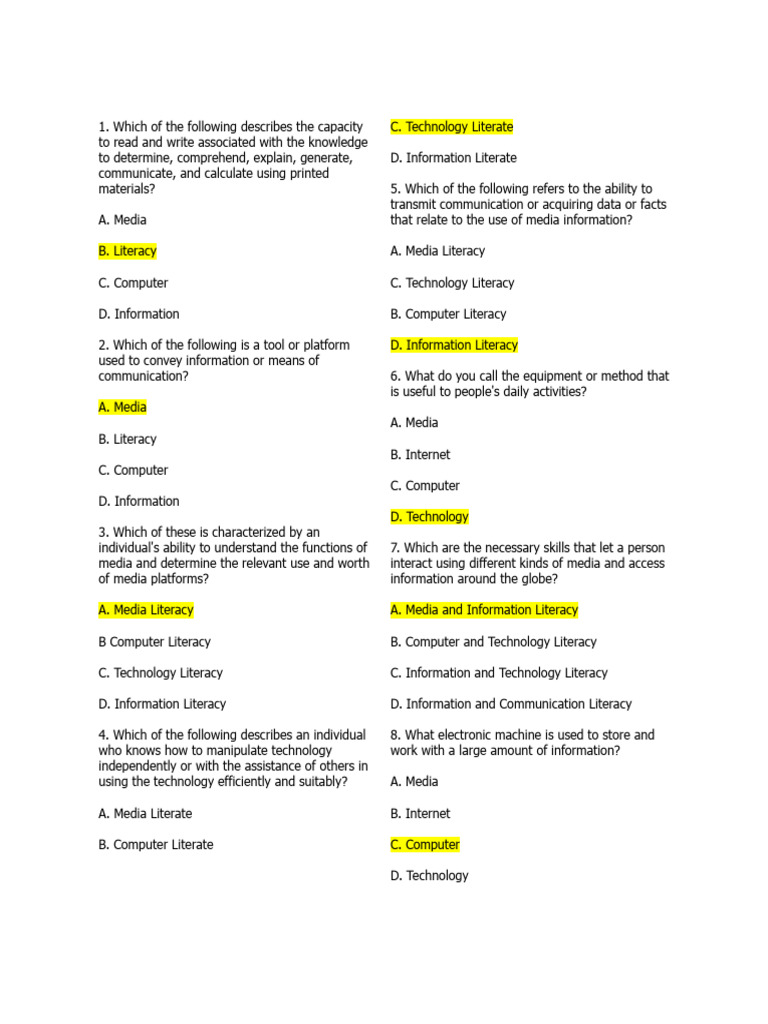 Mil Second Quarter Exam Reviewer | PDF | Information | Literacy