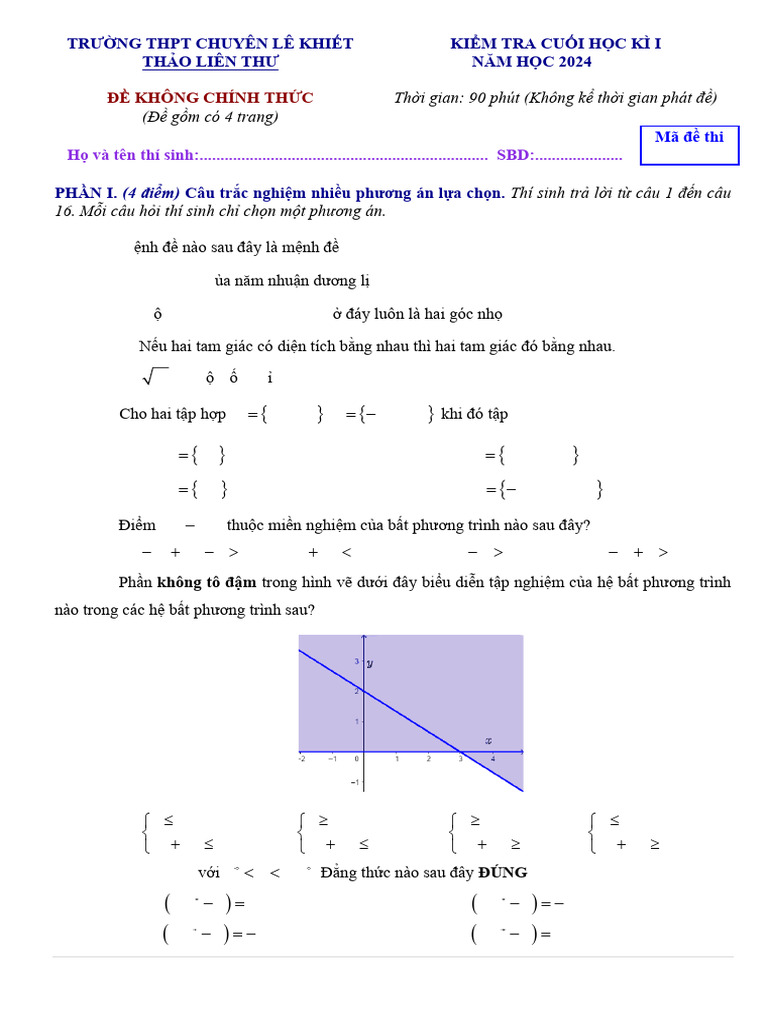 ĐỀ KT CUÔI KÌ 1 TOÁN 10bản final | PDF