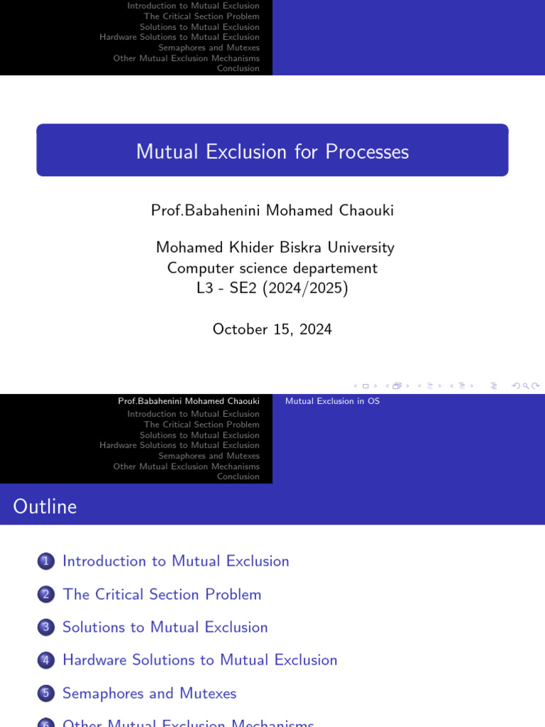 SE2 Chap2 Mutual Exclusion | PDF | Process (Computing) | Information Technology