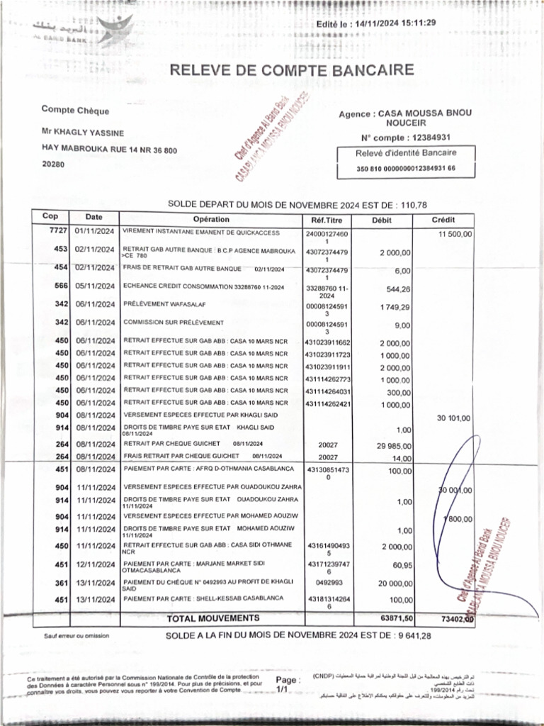 Releve de Compte Bancaire-2 | PDF
