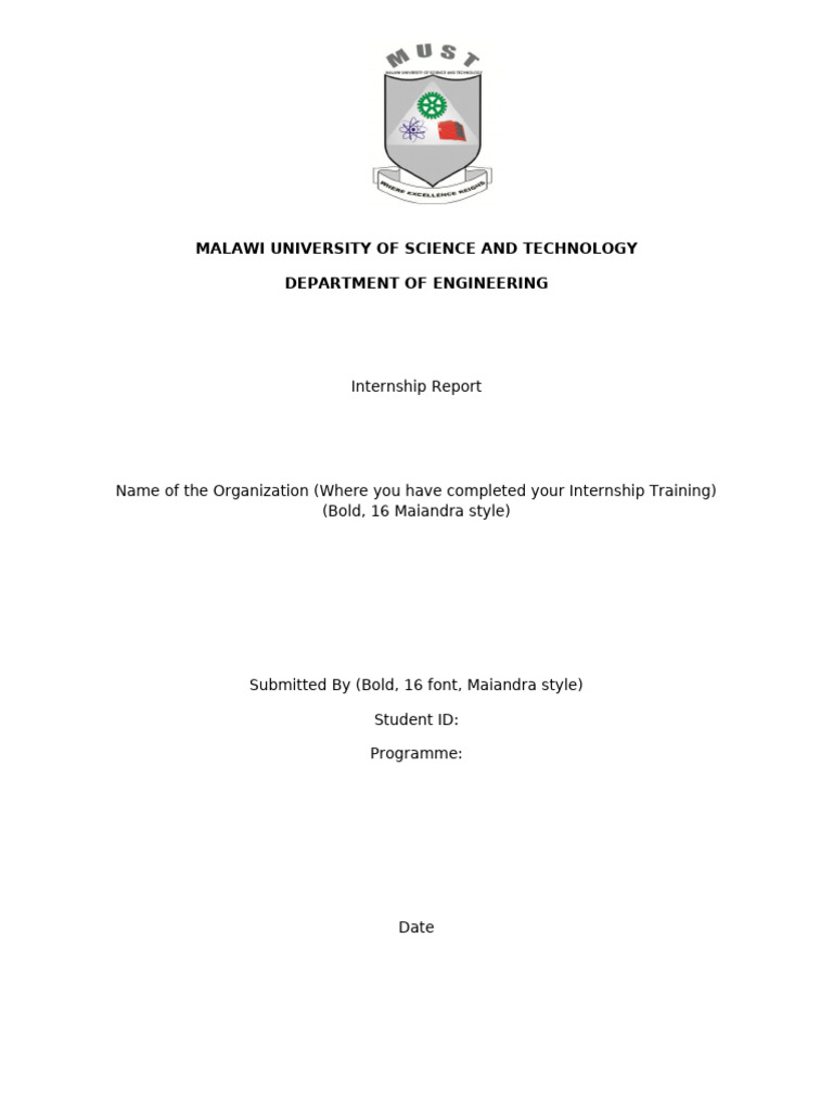 Internship Report Template Draft | PDF | Swot Analysis | Cognition