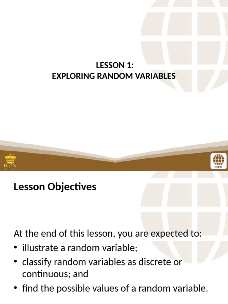 Lesson 1 Exploring Random Variables | PDF | Random Variable | Probability Distribution