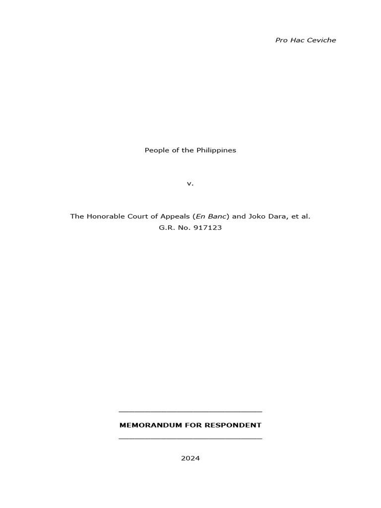 Group 2 Respondents Memorandum | PDF | Jurisdiction | Certiorari