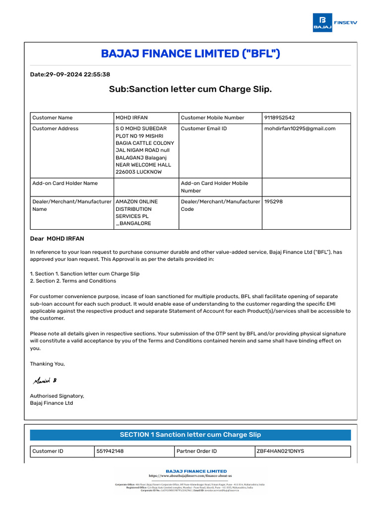 CS427372767027 Charge Slip Document | PDF | Loans | Interest