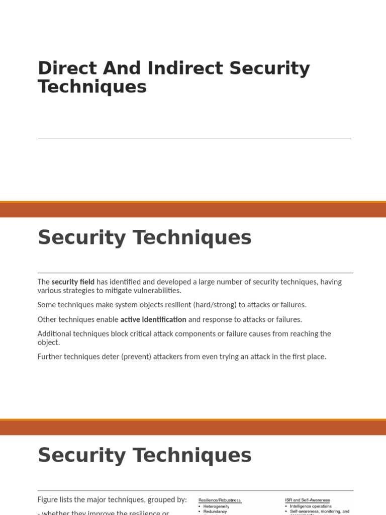 Direct and Indirect Security Techniques | PDF | Computer Security | Security