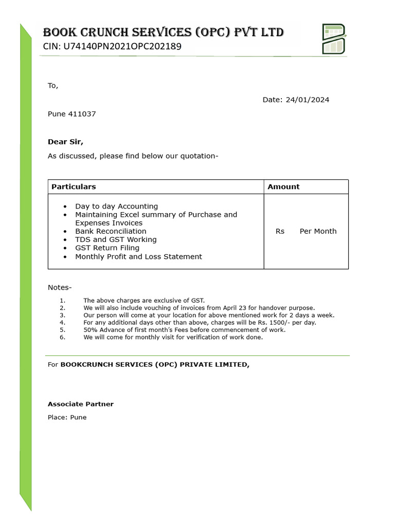 Draft Quotation | PDF