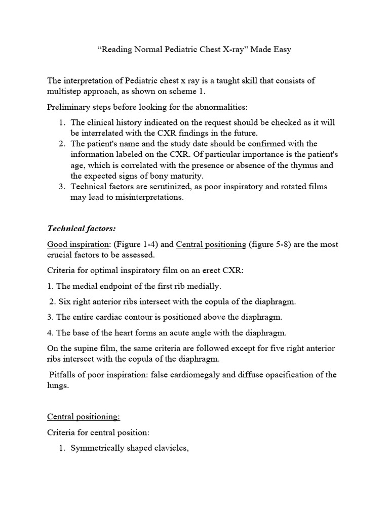 Reading Normal Pediatric Chest X Ray - DR Sandra | PDF | Aorta | Lung