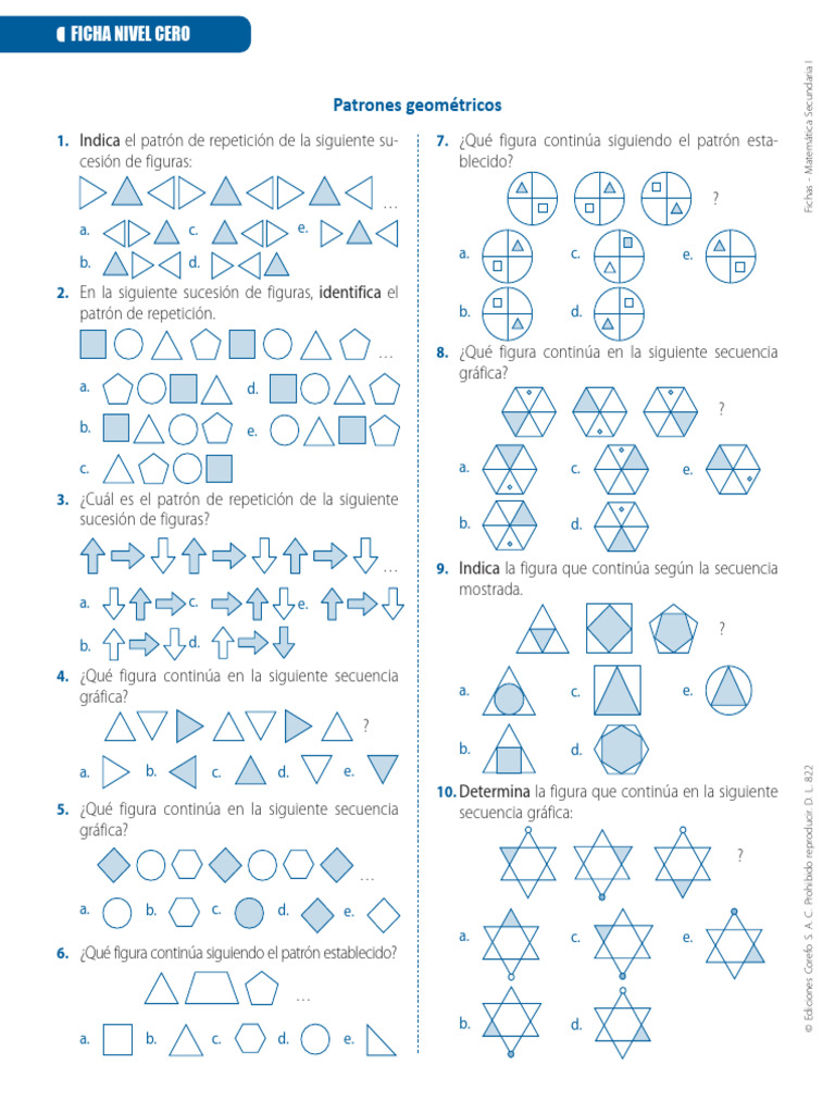 F0 - Patrones Geométricos | PDF | Secuencia | Matemáticas