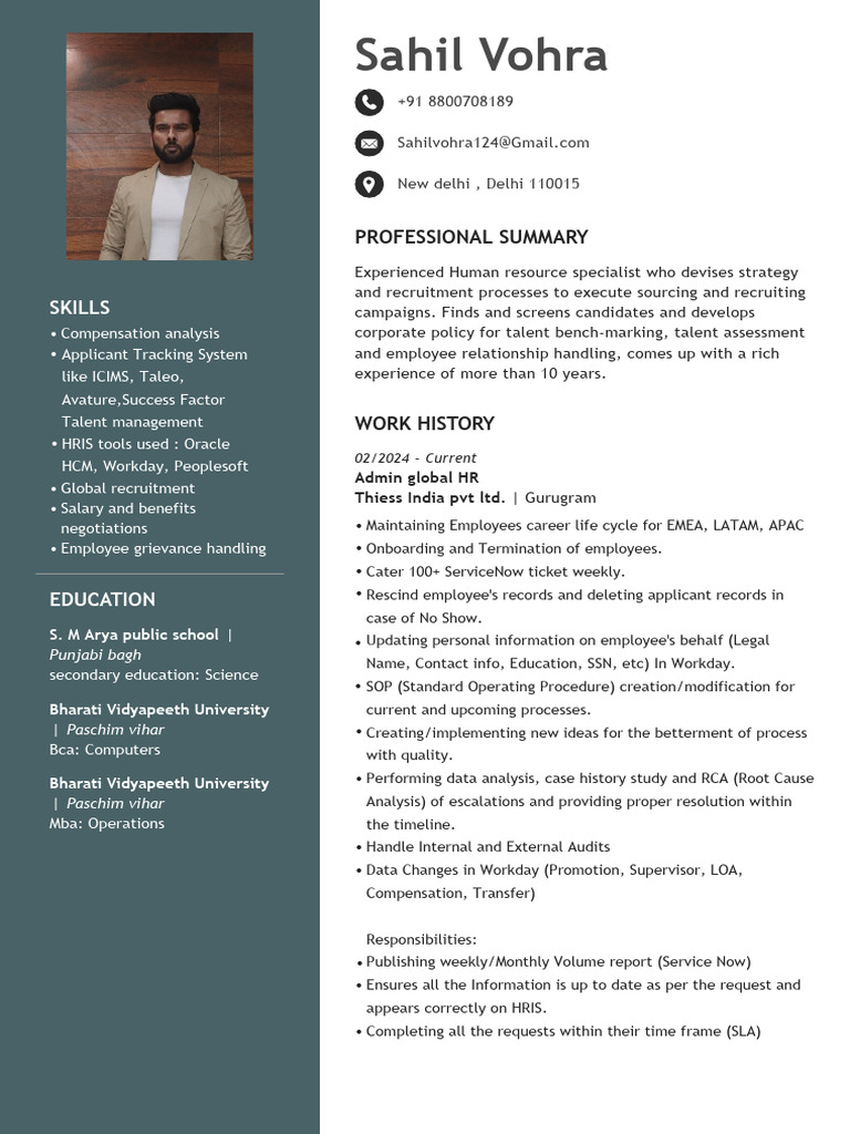 Sahil's Resume | PDF | Recruitment | Business