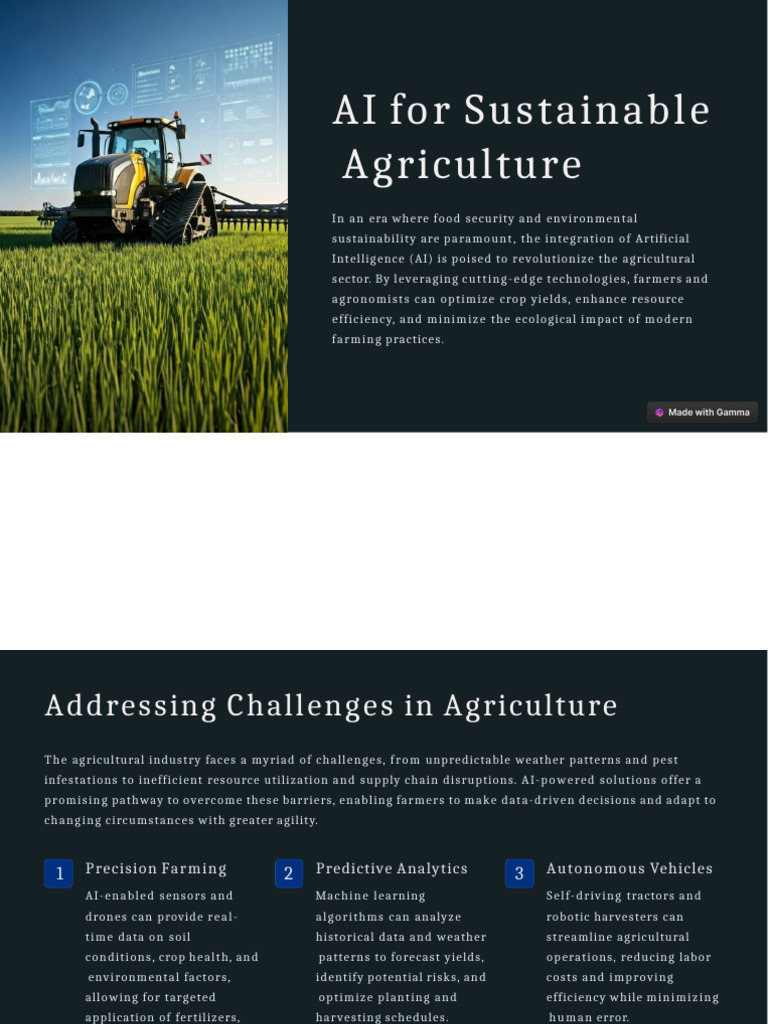 AI For Sustainable Agriculture | PDF | Agriculture | Artificial Intelligence