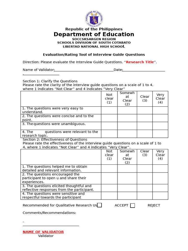 Evaluation Tool | PDF
