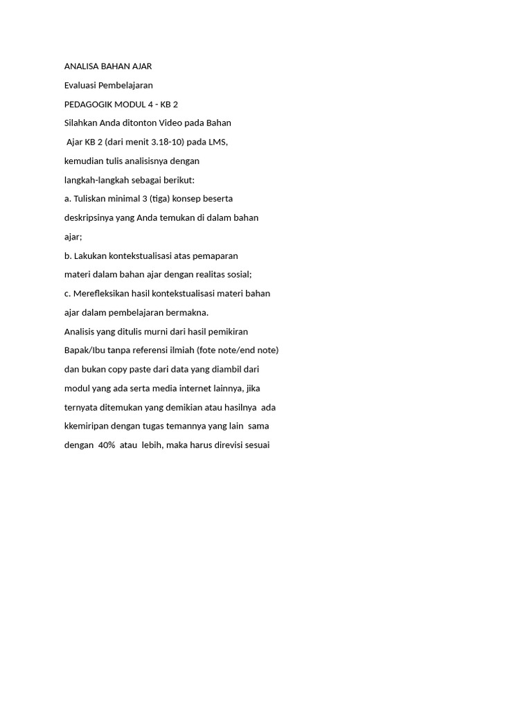 Analisa Bahan Ajar | PDF
