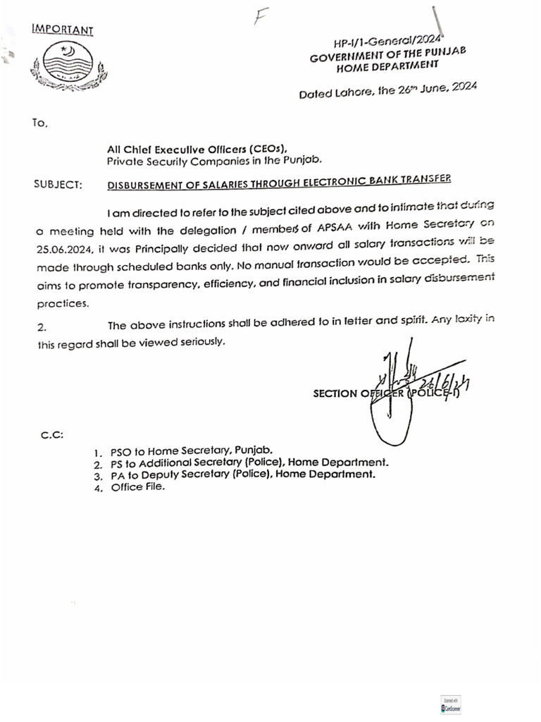 Salary Disbursement Through E-Bank | PDF