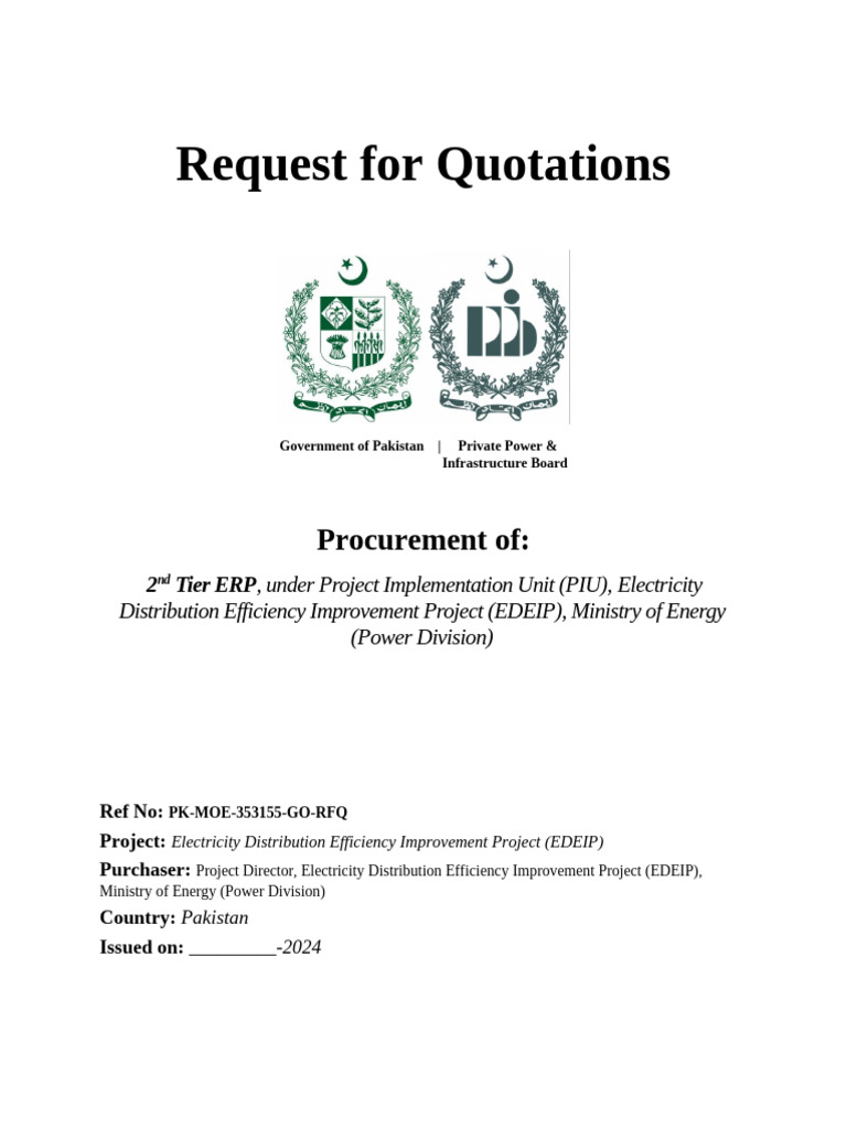 PPIB RFQ - Procurement of ERP Ifor IAA Interventions - 15mar24 | PDF ...