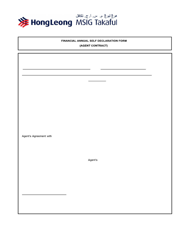 Annual Self Declaration Form | PDF