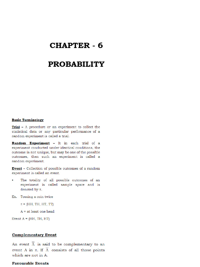Chapter - 6 Probability | PDF
