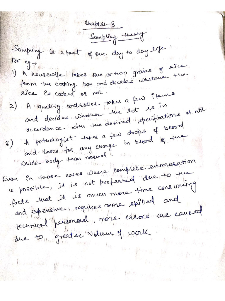 Chapter 8 Sampling | PDF