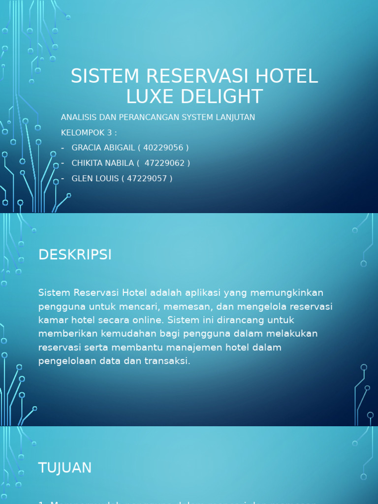 SISTEM RESERVASI HOTEL LUXE DELIGHT Kel3 | PDF