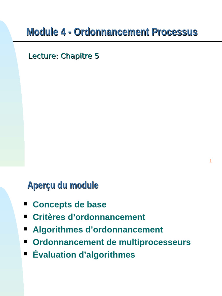 CSI3531 Module 4 | PDF | Ordonnancement dans les systèmes d'exploitation | Logiciel système