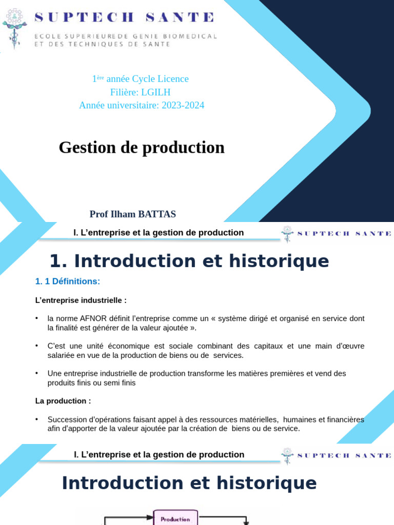 Gestion de Production : Concepts et Évolutions | PDF | Business | Outils