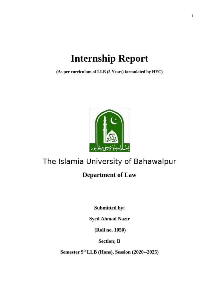 LLB Internship Report: District Court | PDF | Bail | Contempt Of Court