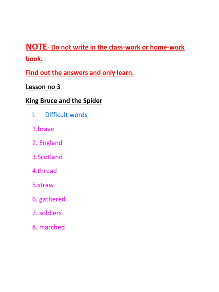 Lesson No 3 King Bruce and THR Spider | PDF