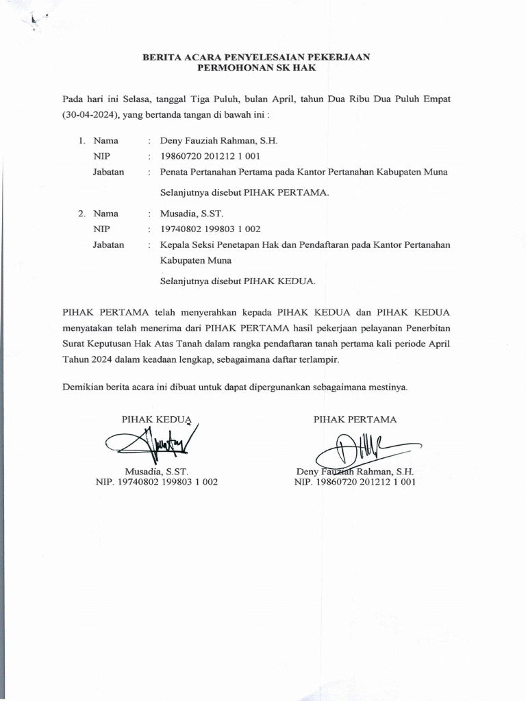 BA Penyelesaian Pekerjaan - 1 | PDF