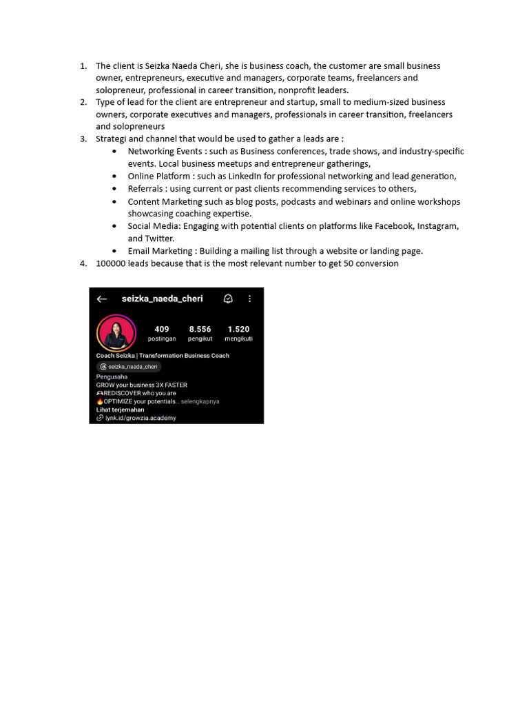 Task Lead Generation | PDF