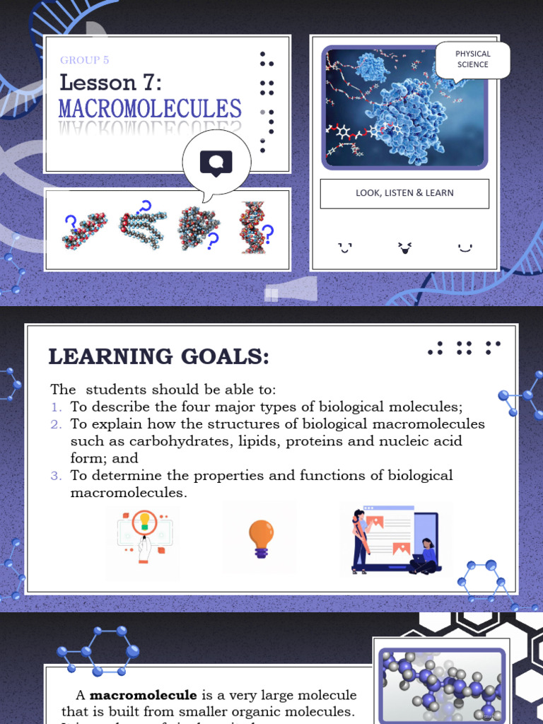 LESSON 7 - MACROMOLECULES (Edited) | PDF | Lipid | Carbohydrates