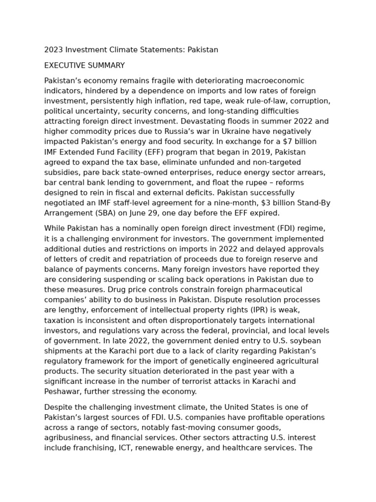 2023 Investment Climate Statements | PDF | Banks | Arbitration