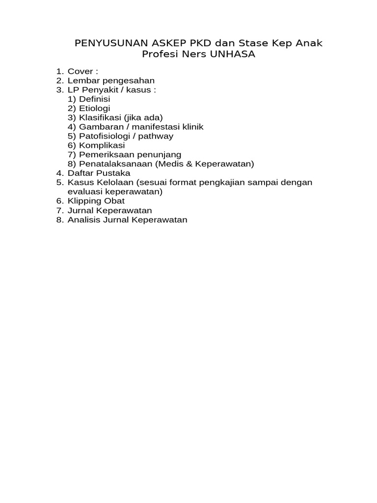 Panduan Susunan Askep | PDF