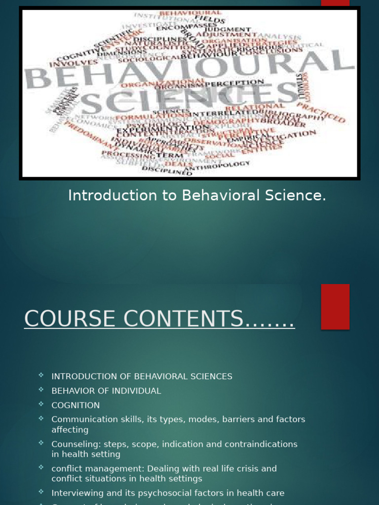 Introduction to Behavioral Science | PDF | Behavioural Sciences ...