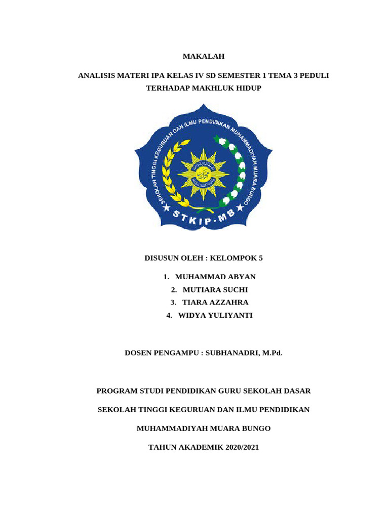Analisis Materi IPA Kelas IV Tema 3 | PDF
