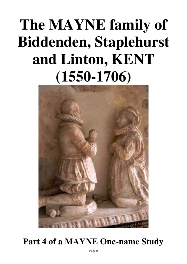 The MAYNE Family of Kent (1550-1706) | PDF | Unrest | Violence