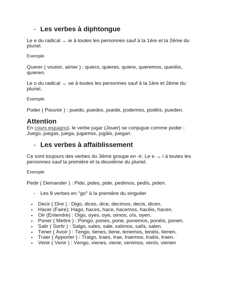 Indicativo Presente Irregular | PDF