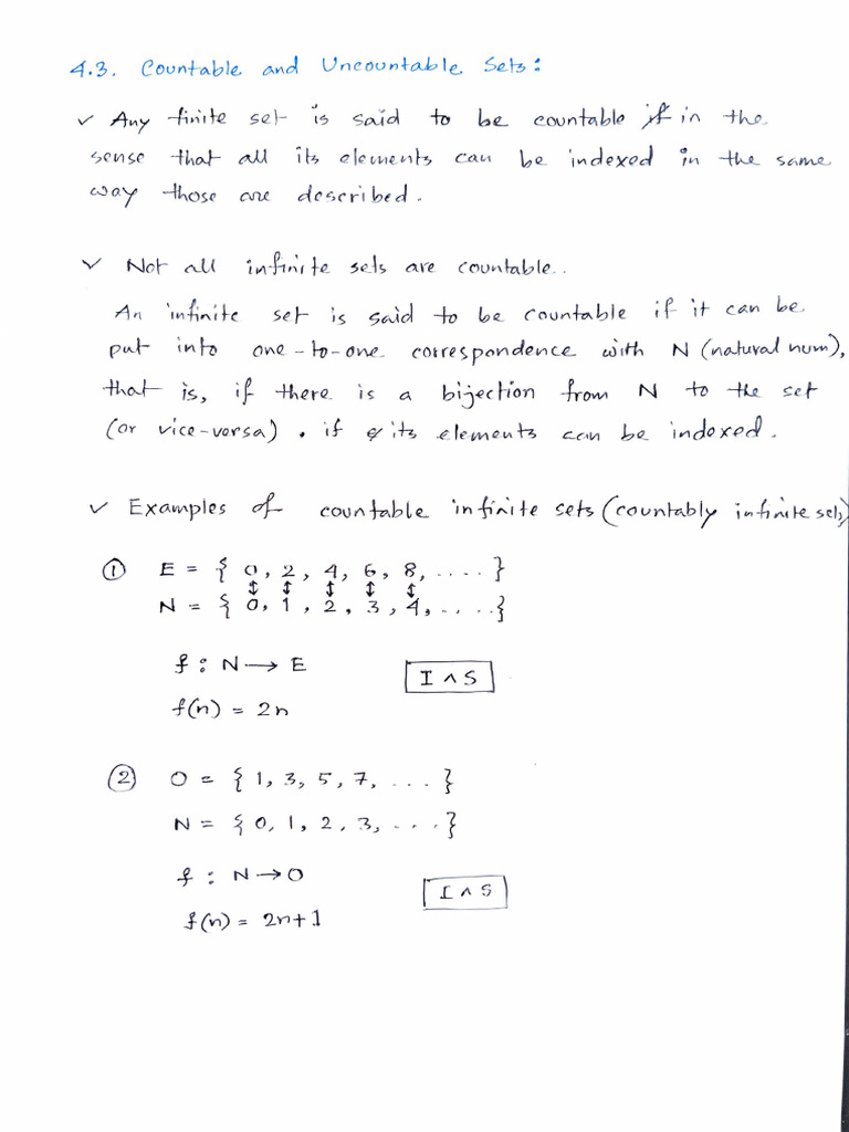 4.5. Countable and Uncountable Sets | PDF | Mathematical Notation | Arithmetic