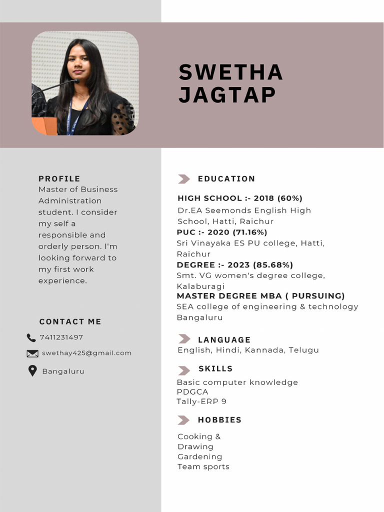 Swetha Y HR Intern Resume | PDF