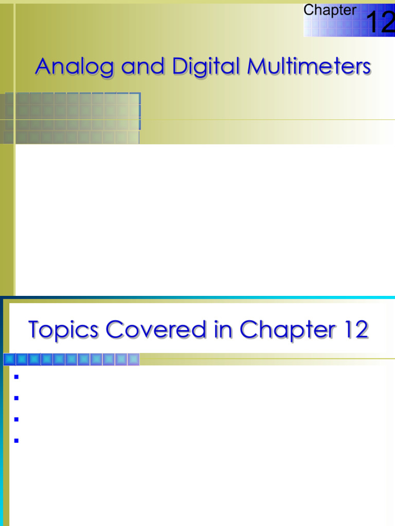 Lesson 2 - Analog and Digital Multimeters - Presentation | PDF ... Lesson 2 - Analog and Digital Multimeters - Presentation | PDF ...