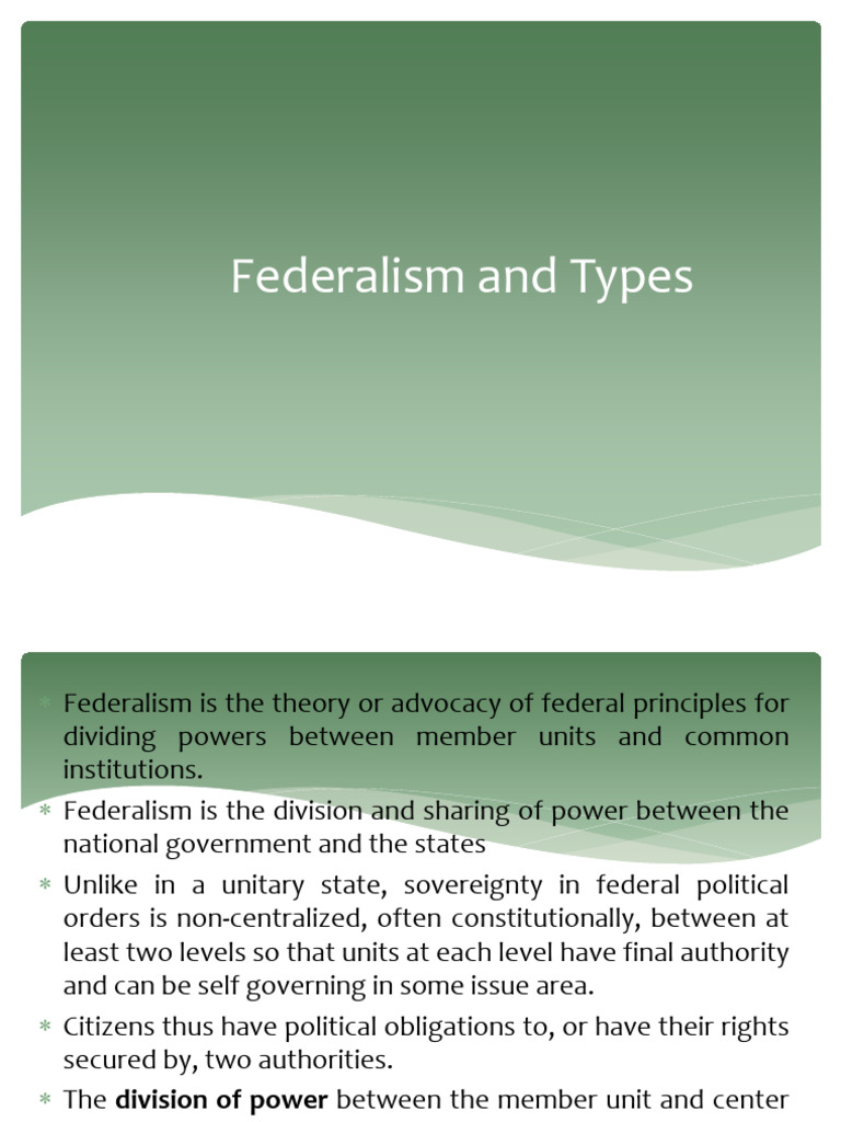 Understanding Federalism and Its Types | PDF | Federalism | Federation