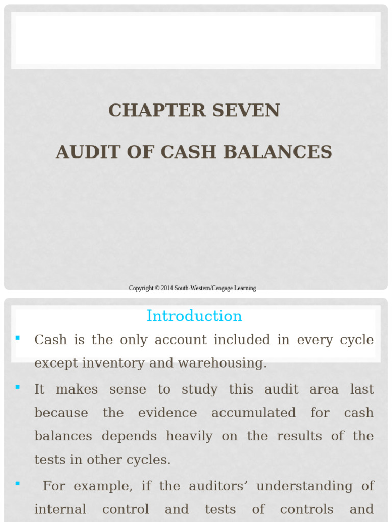 AUDIT II CH-7 | PDF | Cheque | Audit
