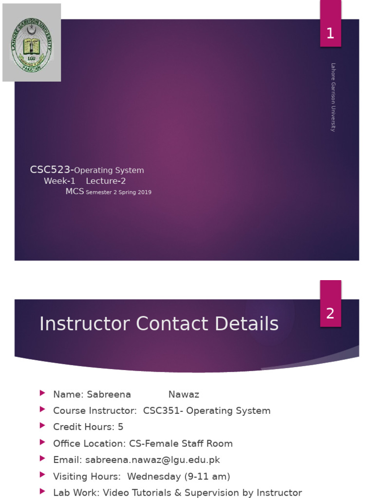 lecture 2 | PDF | Operating System | Process (Computing)
