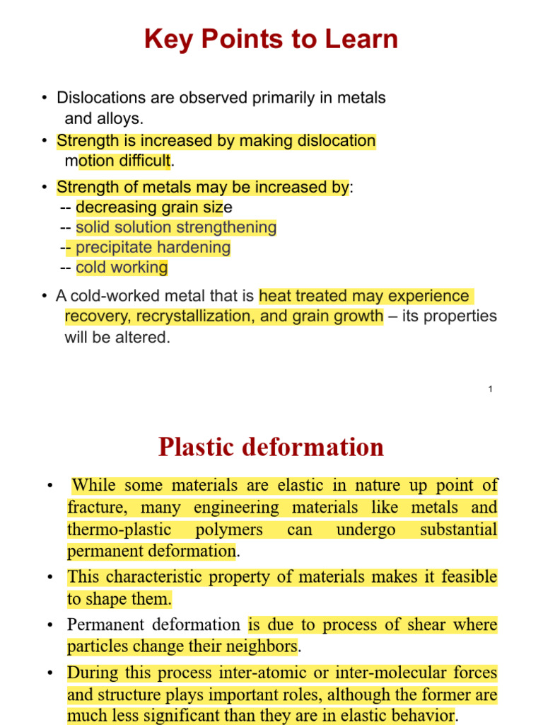 Important Slides - CH9 - Dislocation and Strengthening Mechanism | PDF ...