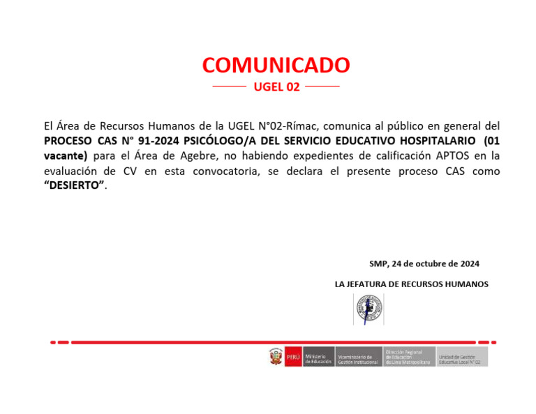Comunicado Cas 91 2024 Desierto | PDF